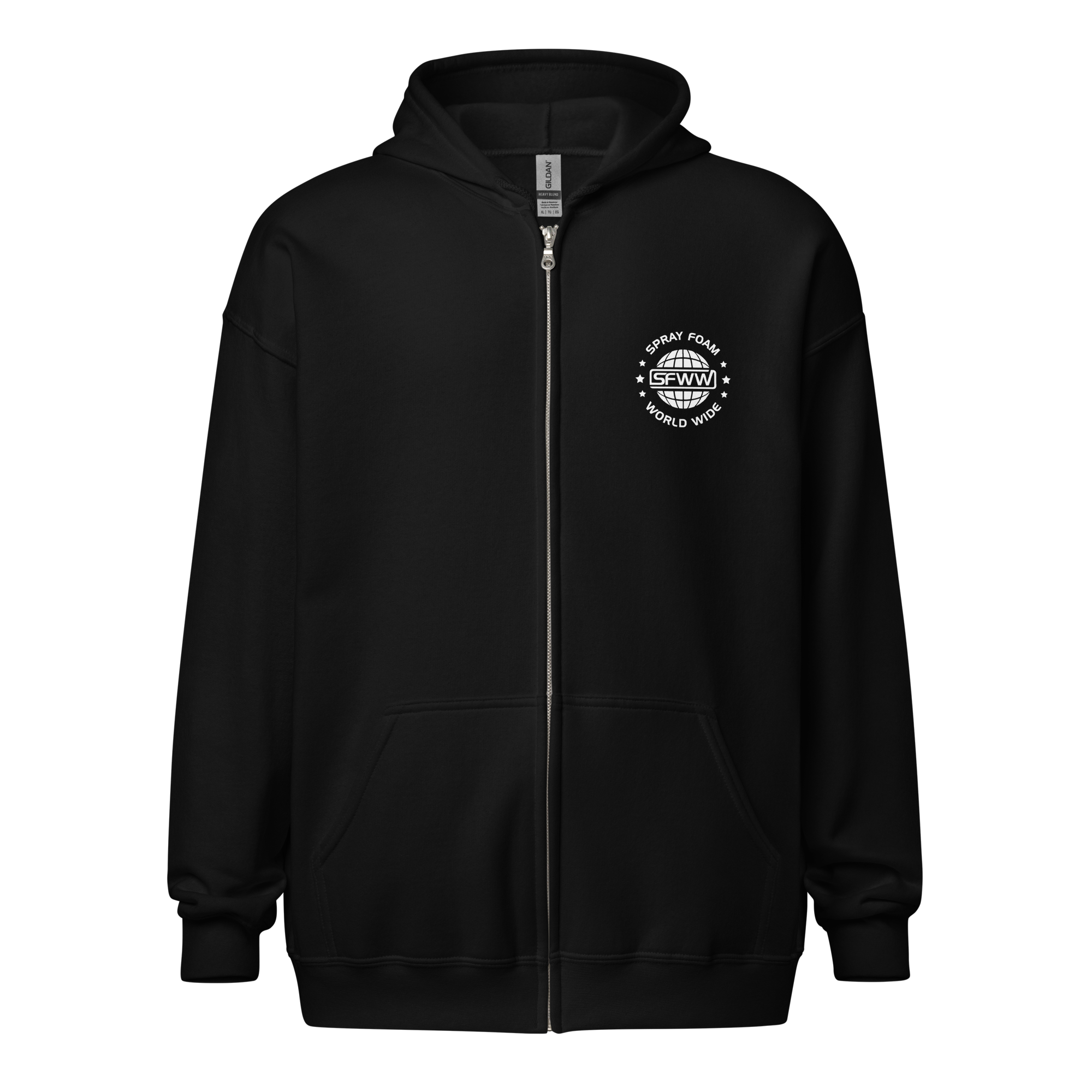 SFWW White Logo Zip Hoodie – Spray Foam World Wide